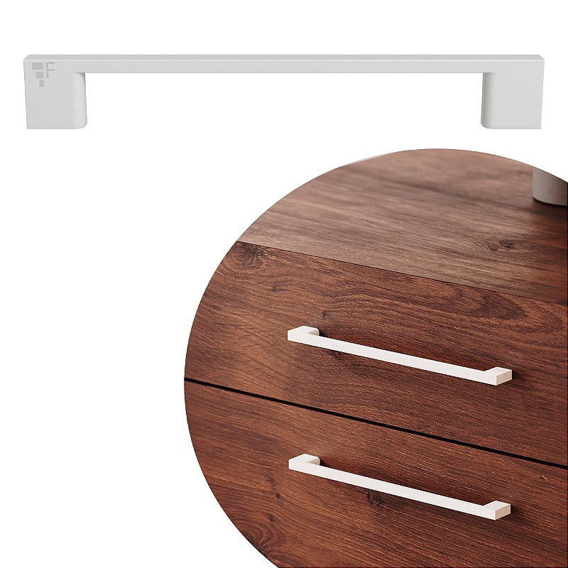 Puxador Liveri IL 950 - Branco - 64MM - Flórida Casa e Ferragens