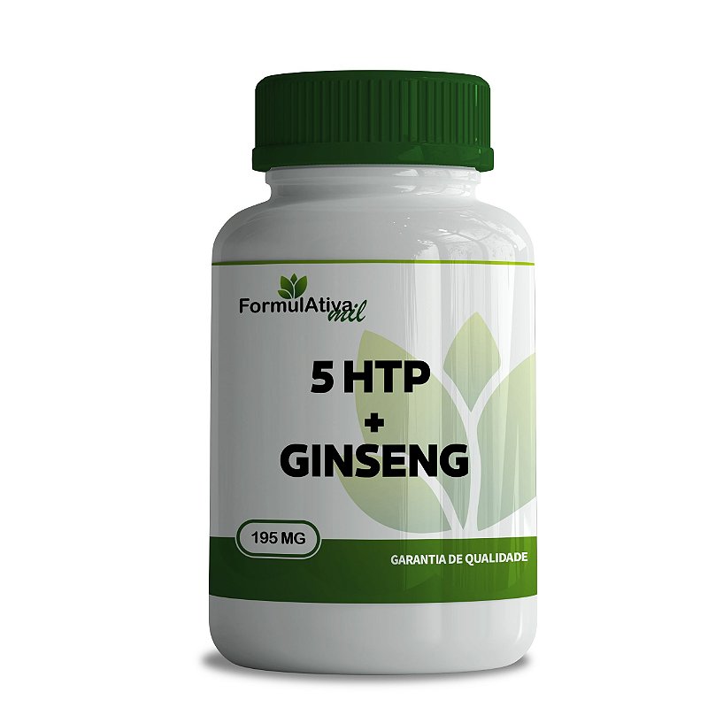 5 HTP 45mg + Ginseng 150mg, ANSIEDADE, ENERGIA, ANIMO - FórmulAtiva Mil