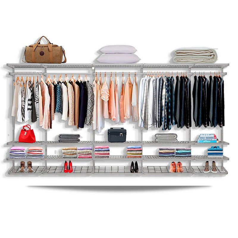 Guarda roupa closet aramado sem portas 4,00m - Casa Expressa