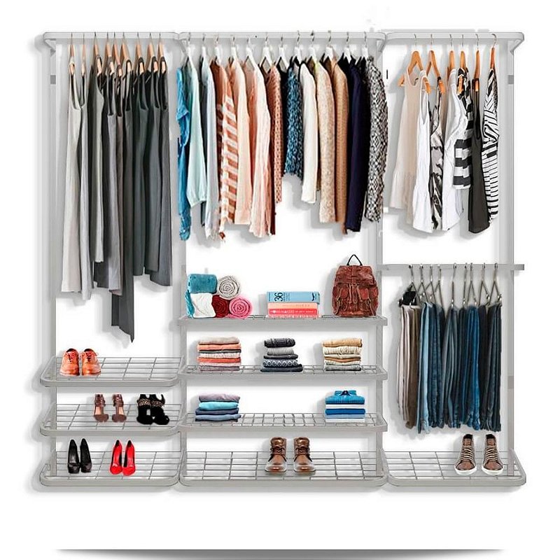 Guarda Roupa Closet Aramado Aberto Armário Modulado Roupeiro 2,20 ...