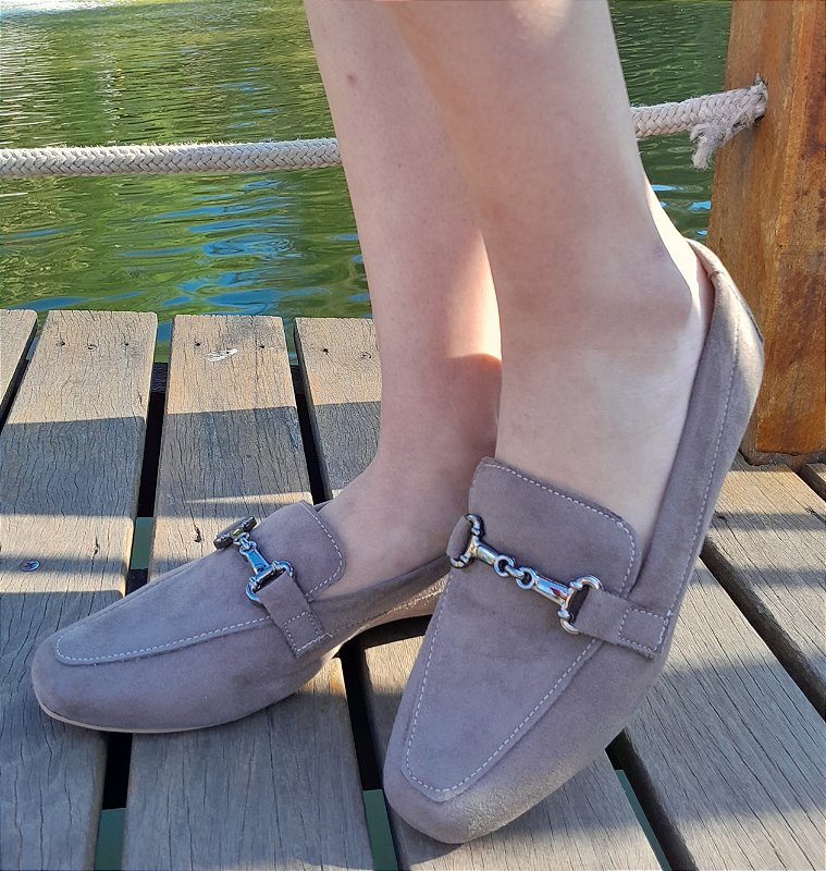 LOAFER CAMURÇA 70018 CINZA / TAUPE - UNOCONCETTO