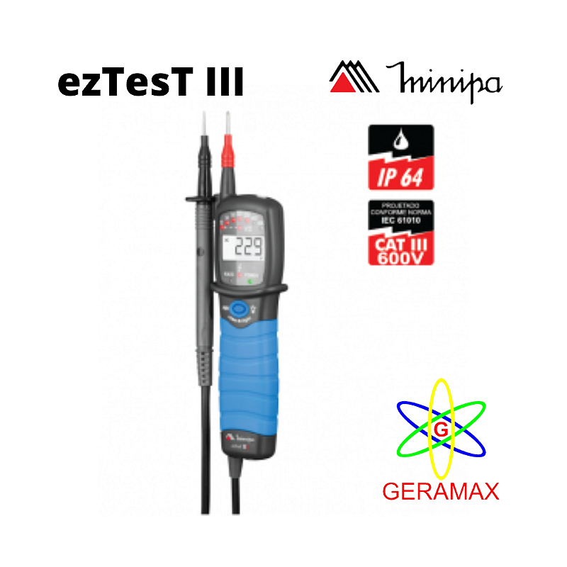 TESTADOR DE TENSAO EZ TEST III - MINIPA | LOJA GERAMAX - Loja Geramax