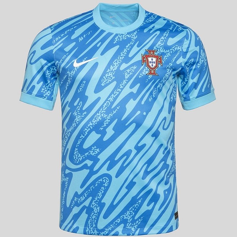 Nova Camisa Portugal Goleiro Azul Eurocopa Torcedor Masculina 2024 ...