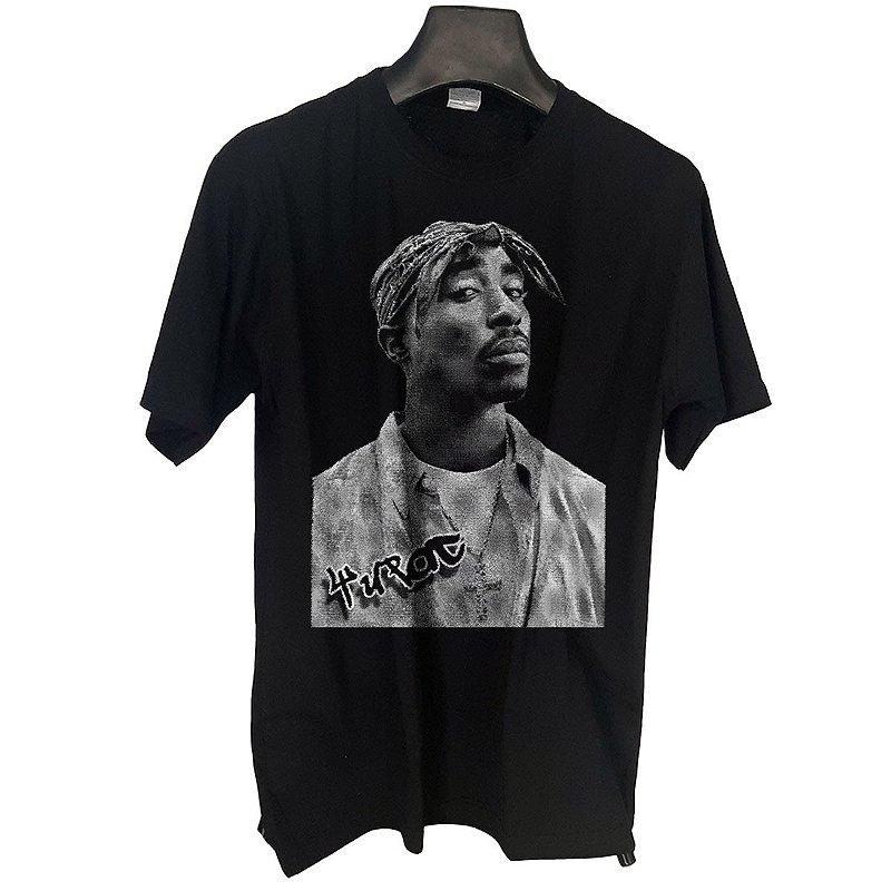 Camiseta Tupac Shakur - 100% algodão - Estampa em silk - 2PAC ...