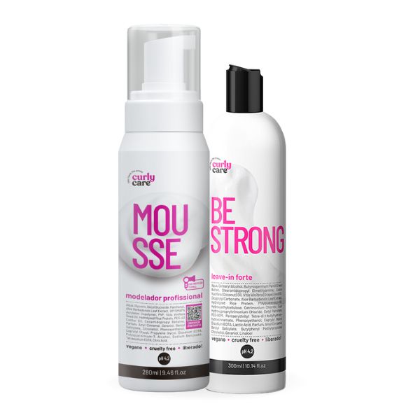 Duo Mousse Modelador e Be Strong Leave-in Forte - Curly Care - Aneeve ...