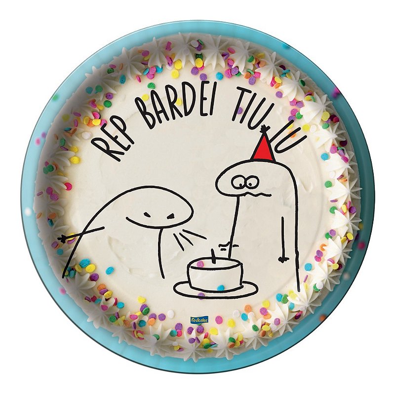 Prato Flork Meme - 8 unidades - Alegra Festa - Artigos para Festas