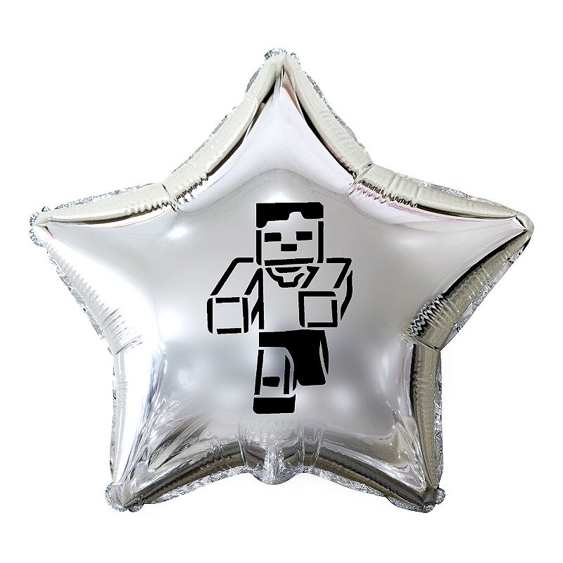 Balão Personalizado Estrela Minecraft - Alegra Festa - Artigos para Festas