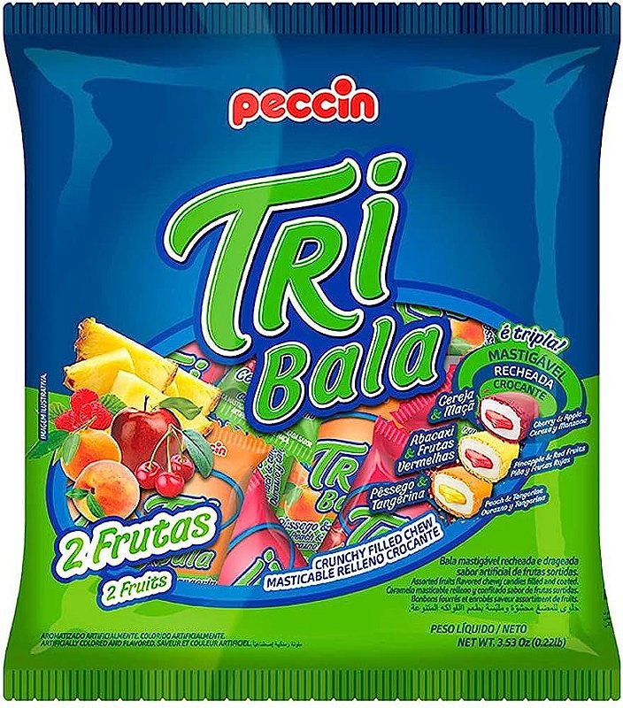 Bala Recheada Tri Bala Sabor Frutas - 500g - Alegra Festa - Artigos ...