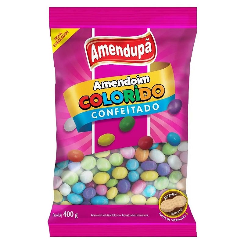 Amendoim Colorido Confeitado - 400g - Alegra Festa - Artigos para Festas Amendoim Colorido Confeitado - 400g - Alegra Festa - Artigos para Festas