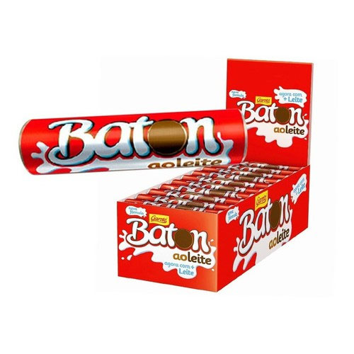Chocolate Baton Sabor Chocolate ao Leite - Display 480g - 30 Batons ...