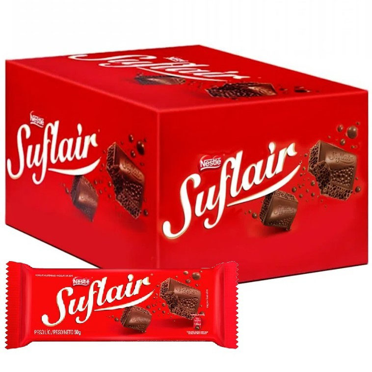 Chocolate Suflair Ao Leite Nestlé - Caixa 20 Unidades de 50g - 1Kg ...