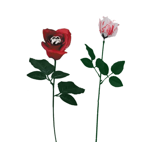 Rosa Halloween com Caveira - 41cm - 1 Unidade - Alegra Festa - Artigos ...