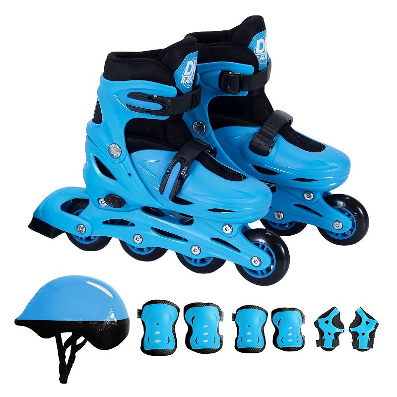 Patins 4 Rodas Inline Infantil Azul - Glumi