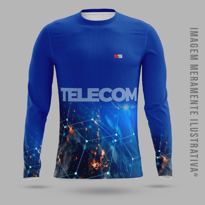 Camisa Telecom, Camisa manga longa, camisa personalizada, camisa UV ...