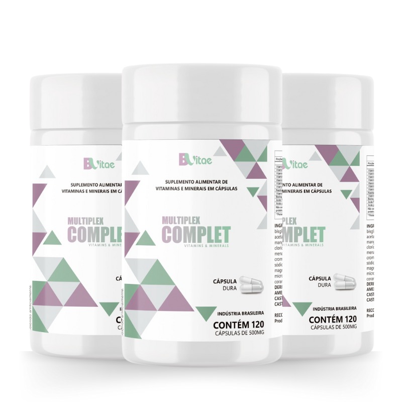 Kit 3 Multiplex Complet 120 Cápsulas (Duras)- Bvitae - Bvitae ...