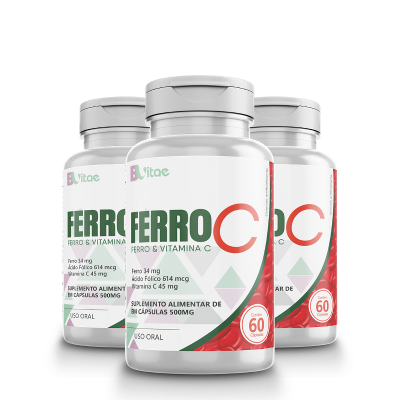 Kit 3 Ferro C - Ferro e Vitamina C - Bvitae - Bvitae - Suplementos para ...
