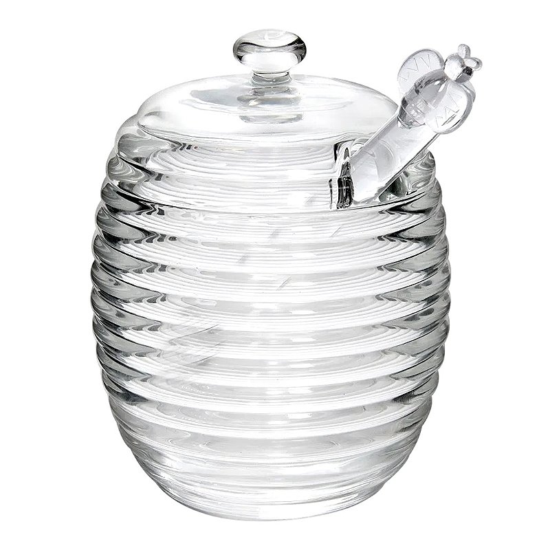 Meleira Colmeia em Cristal c/ Pegador Detalhe Formato Abelha - Utifácil ...