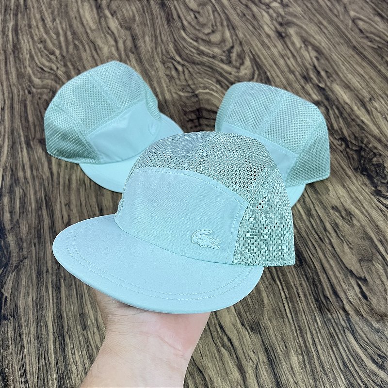 Boné Lacoste Croco Emborrachado Verde Agua - Top Store