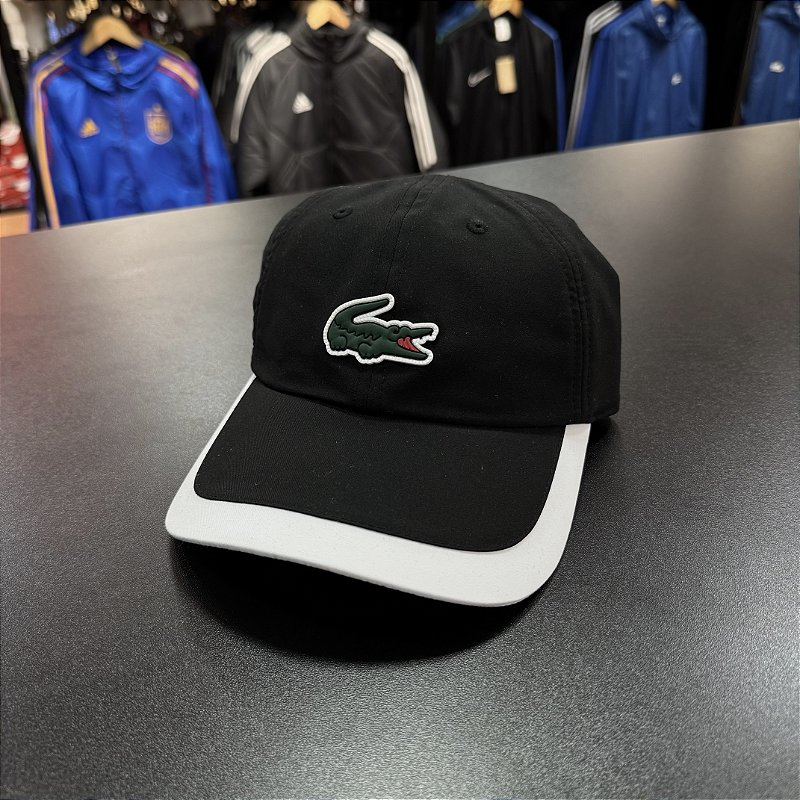 Boné Lacoste Sport Contraste Preto com Branco 23 - Top Store