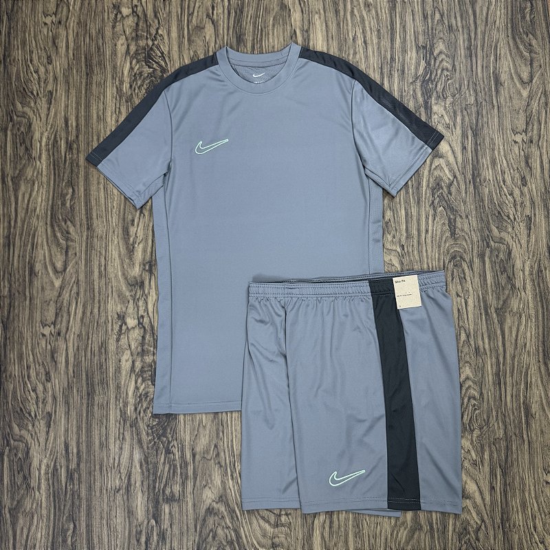 Conjunto Nike Academy Dri-Fit Cinza com Verde - Top Store