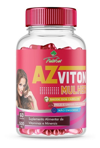Az Viton Mulher 60 Caps Vitamina para Cabelo, Pele e Unhas - Zero Kaps ...