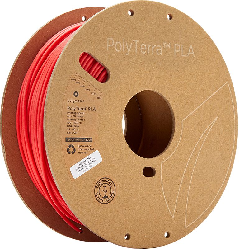 Polyterra PLA Lava Red 2,85mm 1Kg - Materializa Tecnologia