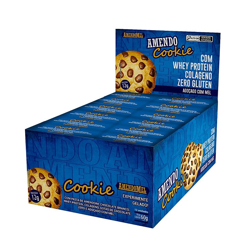 Amendo Cookie Display 12x60g Caixa - Amendomel | Nutrione Suplementos ...