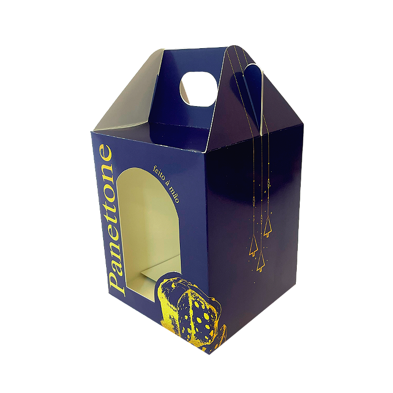 Caixa para Panettone 500g - Azul - Facility Print Soluções Gráficas
