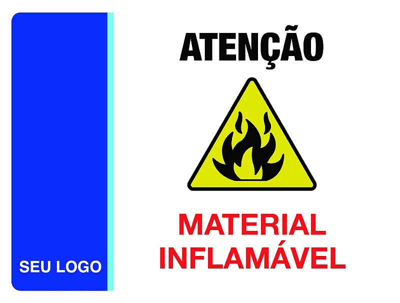 PLACA MATERIAL INFLAMÁVEL - PAT 25 - PERSONALIZADA - Facility Print ...