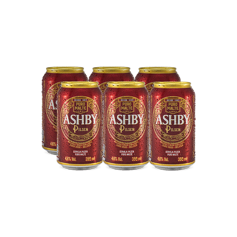 PILSEN PURO MALTE LATA 350ML - PACK 6 UNIDADES - Cervejaria Ashby