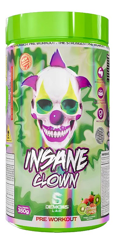 Pré Treino Insane Clown 350g - Demons Lab - www.starfitmegastore.com.br