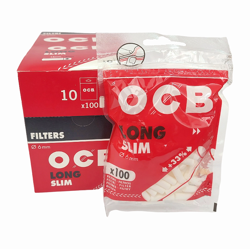 Filtro OCB Long Slim c/100 (6x20mm) - Horus58 - Tabacaria e Headshop Online