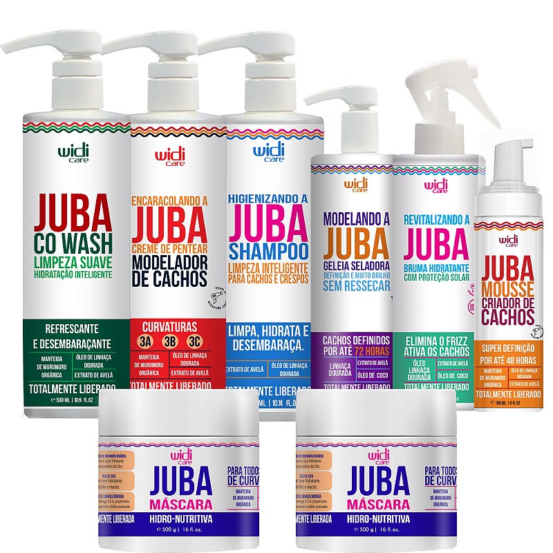 Kit Widi Care 1 Shampoo 1 Co Wash 1 Geleia 1 Mousse 1 Bruma 1 ...