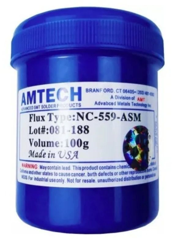 FLUXO SOLDA AMTECH NC-559-ASM REBALLING BGA SMD PASTOSO 100G - alca cell