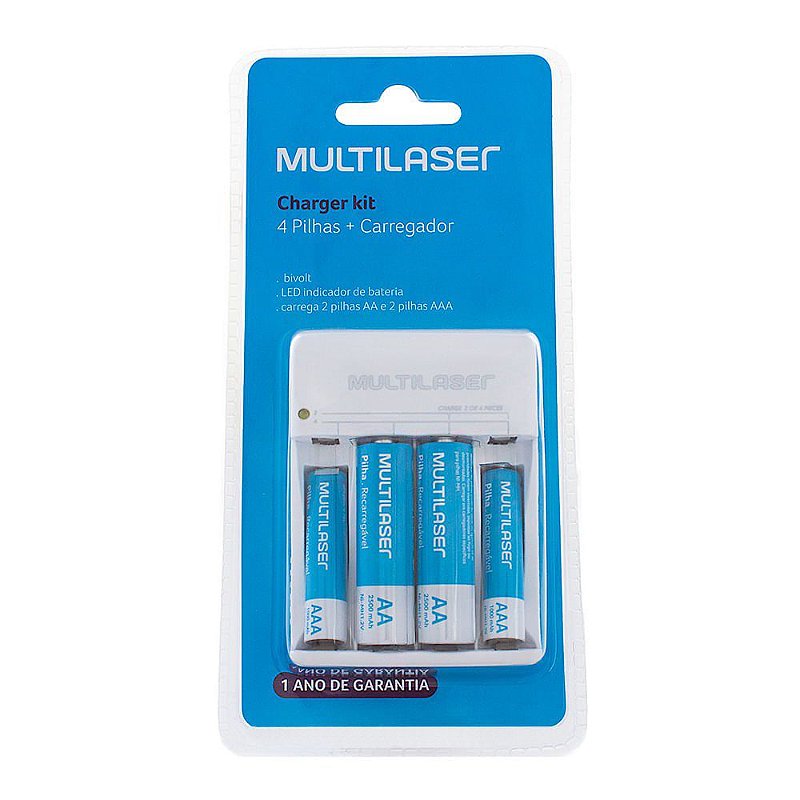 CARREGADOR DE PILHAS C/2AA MULTILASER CB048 - Áudio Poa