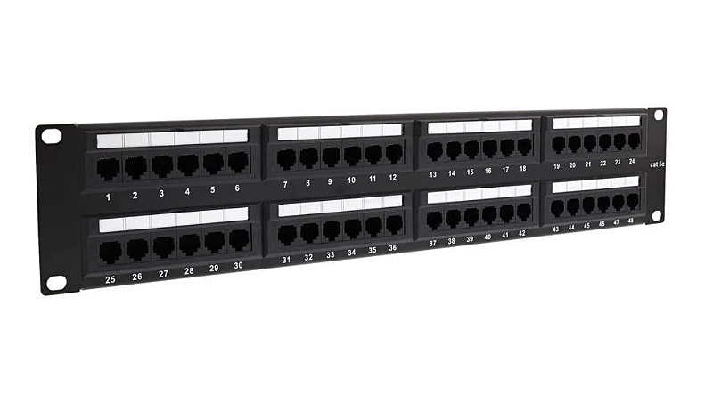 Patch Panel 48 Portas RJ45 Cat5e IDC 2U Importado Modelo Econômico ...