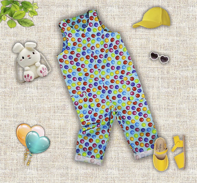 Macacão Pop-It - 3 a 7 anos - MOLDE DIGITAL VIA E-MAIL - Dona Fada