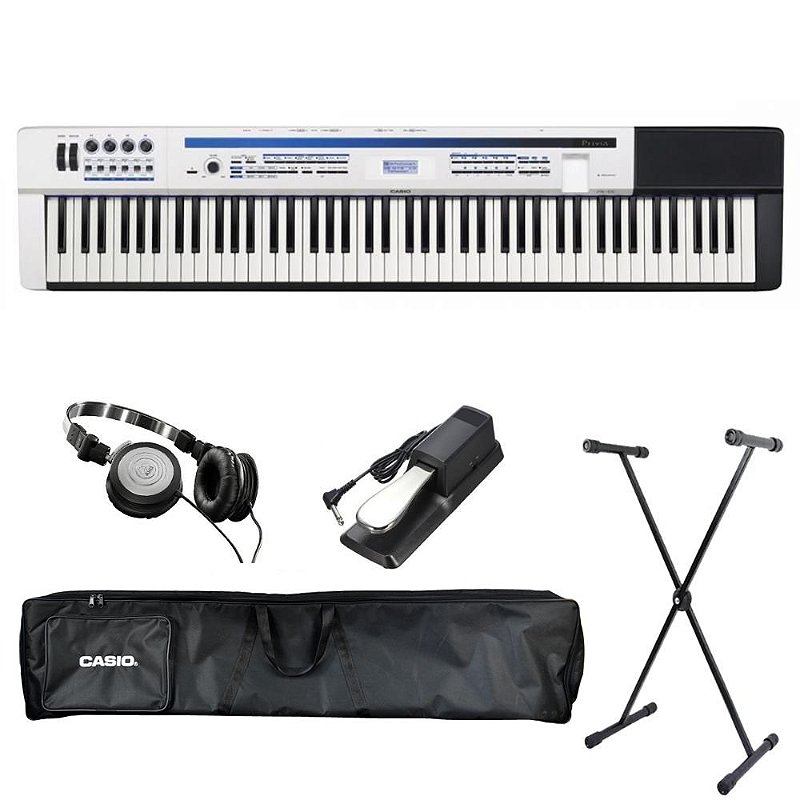 Kit Piano Digital Casio Privia PX-5S WE Branco com Capa estofada ...