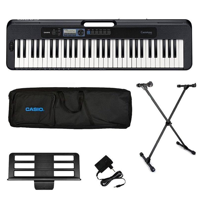 Kit Teclado Casio CT-S300 com Suporte em X Capa Luxo e Pedal P ...