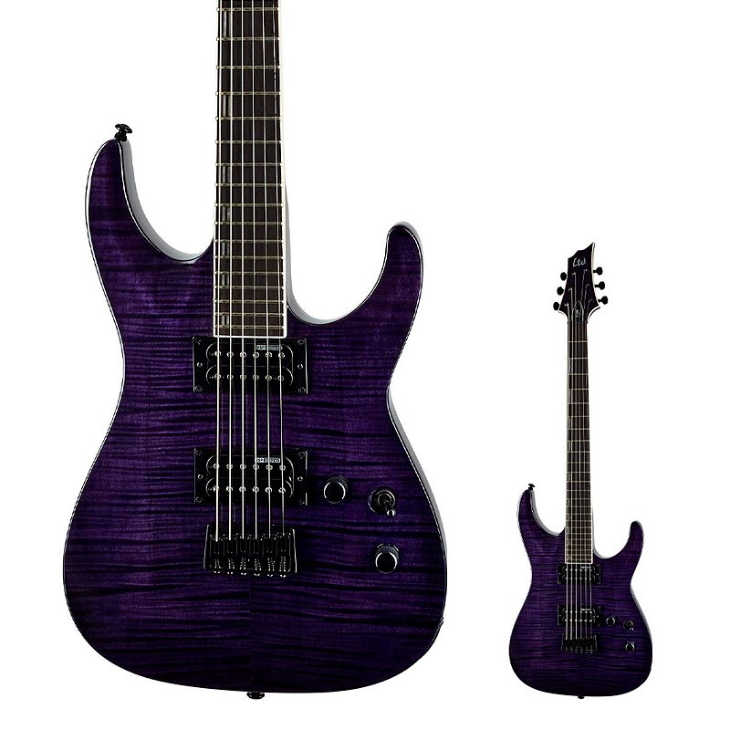 Guitarra Super Strato ESP LTD H-200FM See Thru Purple com Tampo em Fla ...
