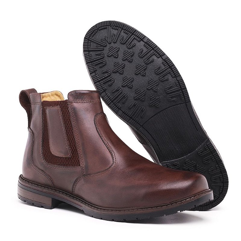 Botina Masculina Chelsea Elástico Lateral Em Couro Legítimo - Sanel Shoes