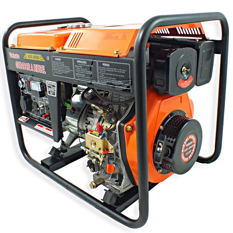 Gerador Vulcan VGE3600D Diesel 4 Tempos 269CC 7HP 3600W 4,50KVA Bivolt ...