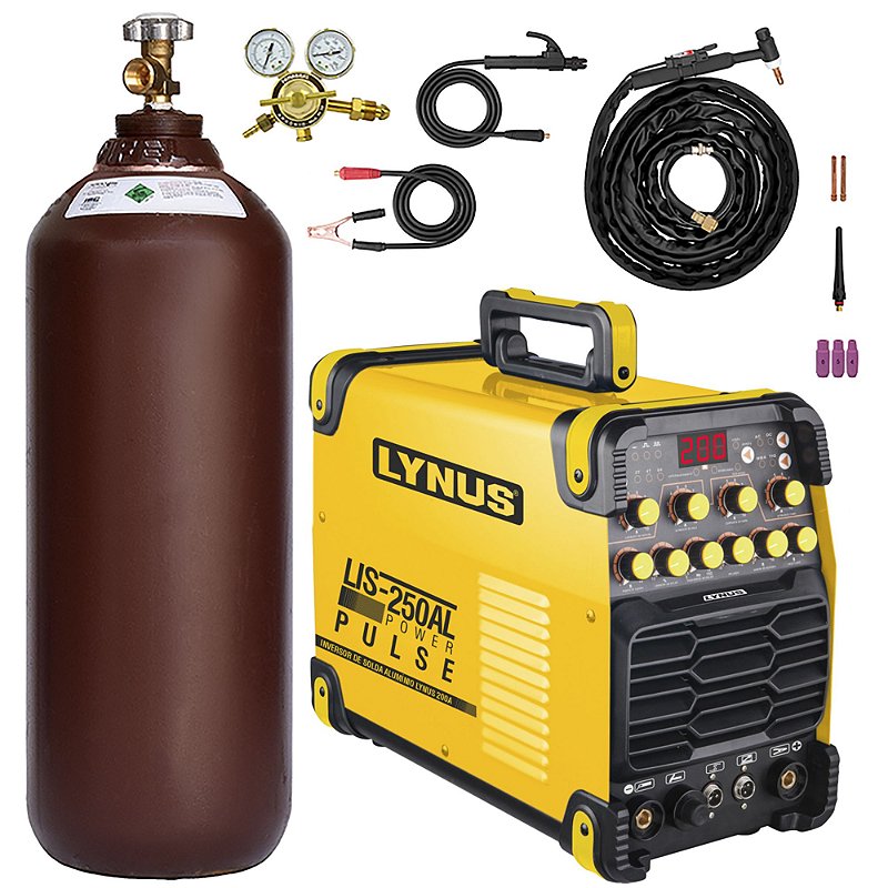 Máquina Solda Tig AcDc Lynus Lis250Al Pulse Completa Ad5 - Ferramentas MEP