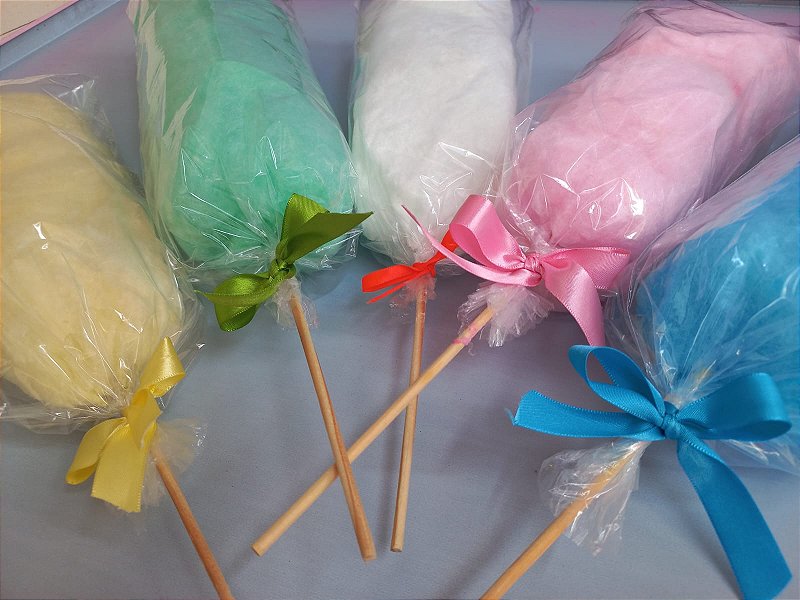 Algodão doce tradicional no palito - Mundo da Lidy