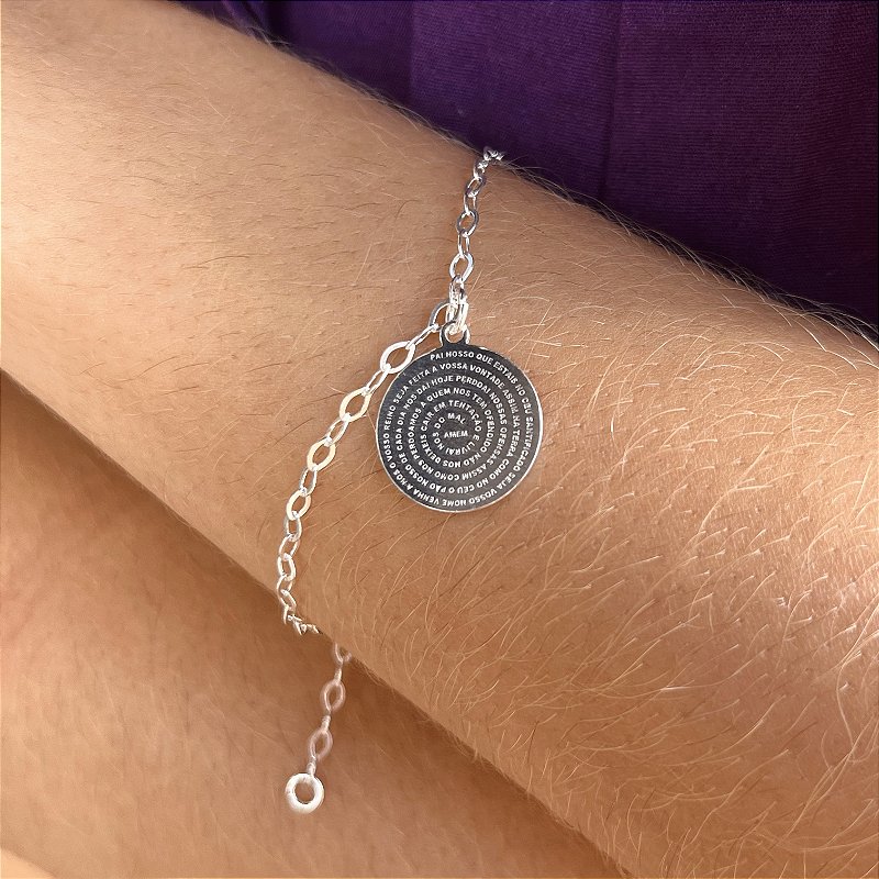 Pulseira Oração Pai Nosso Prata 925 - PPR484 - ZAROH JOIAS ATACADO