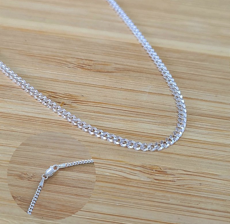 Corrente Masculina Grumet Prata 925 - 60cm - 2mm - CPR713 - ZAROH JOIAS ATACADO