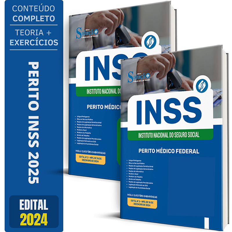 Apostila Completa INSS 2025 - Perito Médico Federal - Solução Concursos ...