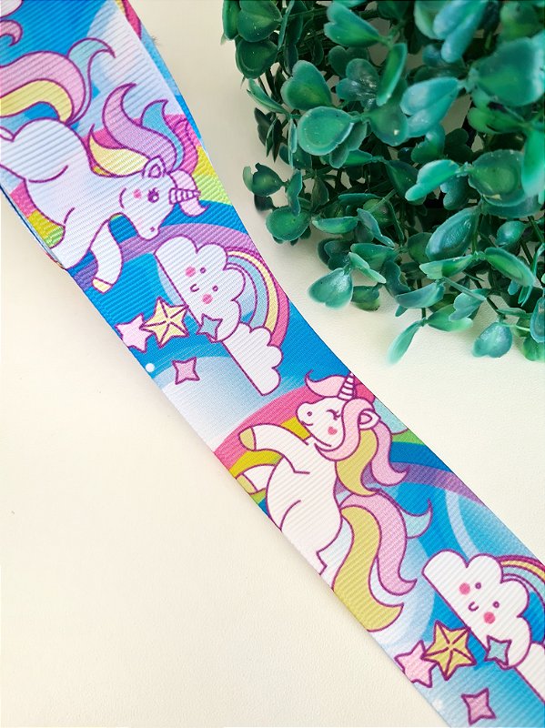 Fita Estampada Sakura 38mm - Unicórnio com Nuvem Candy - Metro ...