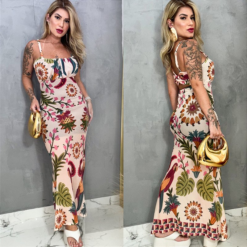 Vestido MINI CAJU FUNDO NUDE Tule Longo Estilo Blogueira Moda Gringa ...