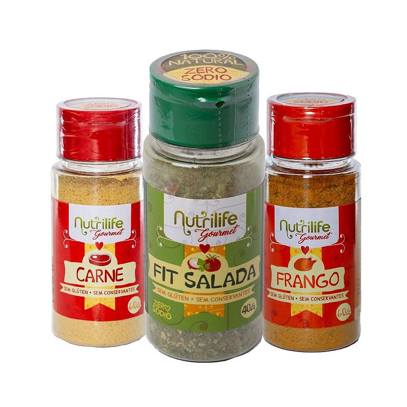 Kit temperos zero sódio para o dia a dia #1 - 3 sabores - Nutri Life ...